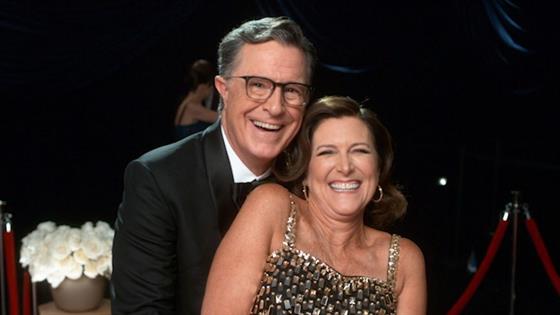 Emmys 2025 GLAMBOT: Stephen Colbert & Evelyn McGee-Colbert