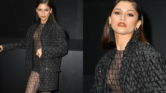 Zendaya Slays In Sheer Catsuit At Paris Fashion Week